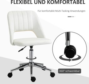 Otočná židle Vinsetto béžová, výškově nastavitelná kancelářská židle do obývacího pokoje a ke stolu, kompaktní, ergonomická a moderní | Aosom.de