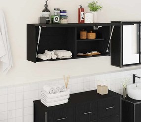 vidaXL Koupelnová nástěnná skříňka 100x25x40 cm kompozitní dřevo [860109] Barva: Černá
