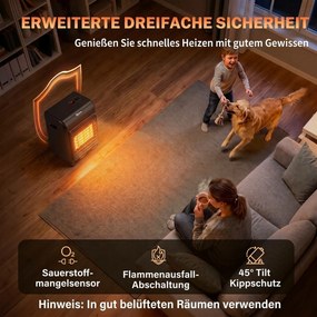 Outsunny Plynový topič venkovní 1,5-4,2 kW terasový topič s kolečky, 3 stupně výkonu, 50 cm hadice, regulátor tlaku