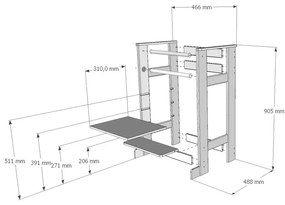 Lucas Wood Style učící věž Žofka - přírodní/buk Učící věž s tabulí a kuličkami: přírodní/buk