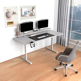 ULTRADESK HIGHLANDER XXL Bílý pracovní stůl s elektrickým nastavením Lama Plus