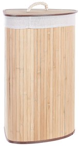 Bambusový koš s víkem světlé dřevo MATARA Beliani