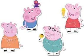Trefl Baby puzzle Prasátko Peppa 4v1 / 3, 4, 5, 6 dílků
