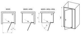 Ravak Nexty Sprchové dveře 110 cm, černá+transparent NDOP2-110 03OD0300Z1