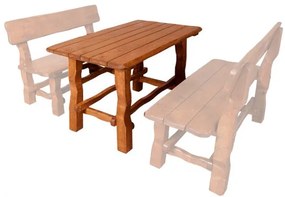 Drewmax MO211 stůl - Zahradní stůl z masivního olšového dřeva,lakovaný 120x75x75cm - Ořech
