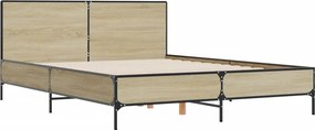 Rám postele dub sonoma 160 x 200 cm kompozitní dřevo a kov 3280008