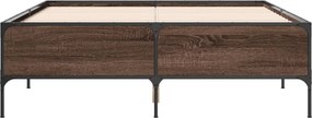 Rám postele hnědý dub 160 x 200 cm kompozitní dřevo a kov 3279791