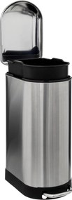 Úzký odpadkový koš Ariane, nerezová ocel, s pedálem, 30 l
