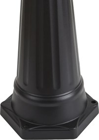 Klasická venkovní lucerna černá s mědí 220 cm 3-světla IP44 - Havana