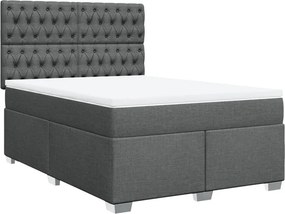 Box spring postel s matrací tmavě šedá 160x200 cm textil 3292847