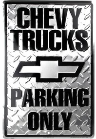 Plechová cedule Chevy Trucks Parking 30 cm x 40 cm