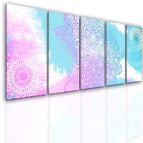 Malvis ® Obraz Mandala růžovo-modrá abstrakce Velikost: 150x60 cm