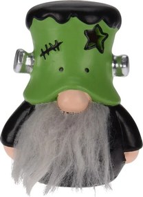 Halloweenský skřítek s frankensteinovou čepicí LED 12 cm