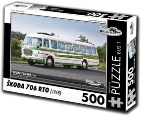 Puzzle retro-auta puzzle bus č. 1 škoda 706 rto (1968) 500 dílků