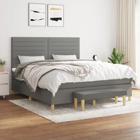 Box spring postel s matrací tmavě šedá 160x200 cm textil 3137246