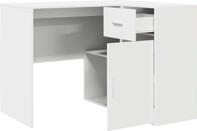 Rohový psací stůl se zásuvkou s policí Bílá 102 x 88 x 75 cm 3337273