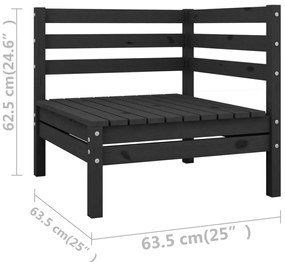 vidaXL Marketos 7dílná zahradní sedací souprava černá masivní borovice