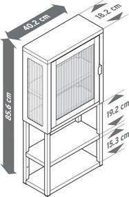 Tchibo - Nástěnná skříňka se skleněnými dvířky - barva: černá