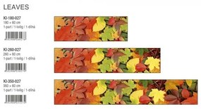 DIMEX | Fototapeta do kuchyně Listy KI-350-027 | 350 x 60 cm | zelená, žlutá, oranžová, hnědá