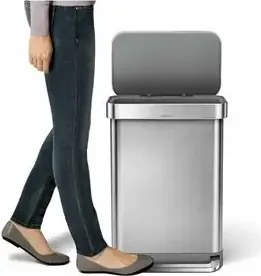 Simplehuman Pedálový odpadkový koš  – 55 l / matná ocel / FPP / kapsa