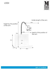 Markslöjd 107140 - Stmívatelné nástěnné svítidlo s USB LOGI 1xGU10/7W/230V