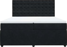 Box spring postel s matrací černá 200x200 cm samet 3292444