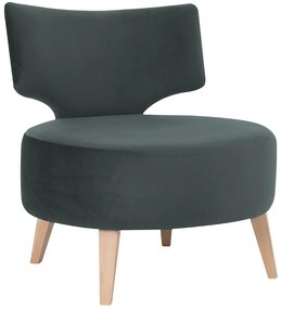 OnaDnes -20% Nordic Design Tmavě šedé sametové křeslo Full