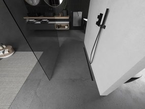 Mexen Kioto, sprchová zástěna Walk-In 155 x 200 cm, 8mm čiré sklo, grafitový profil, 800-155-002-65-00