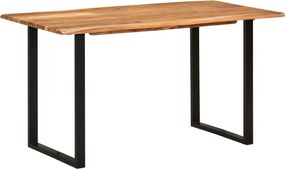 vidaXL Jídelní stůl 140 x 70 x 76 cm masivní akáciové dřevo [286474] Barva: Černá