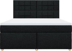 Box spring postel s matrací černá 180x200 cm textil 3291361