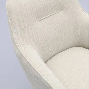Krémové čalouněné jídelní křeslo s područkami Avola – Unique Furniture