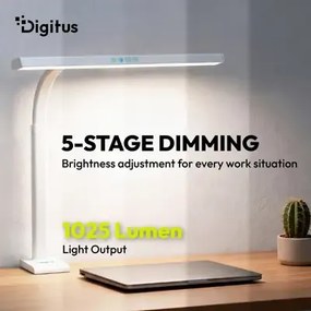 LED stolní lampička s klipem bílá / Stolní lampička / 50 cm / 1025 lm