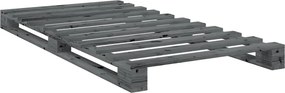 Rám postele s čelem šedý 100 x 200 cm masivní borové dřevo 3281563