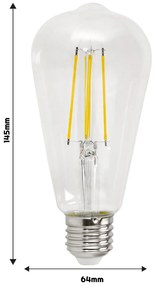 BERGE LED žárovka E27 ST64 12W neutrální bílá