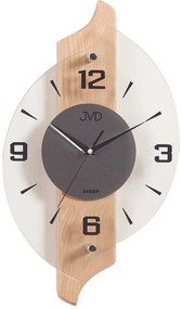 Netikající tiché dřevěné skleněné hodiny JVD NS18007/68 s tichým chodem