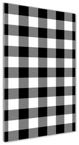 Wallmuralia Vertikální Fotoobraz na skle Černo-bílá mříž 50x100