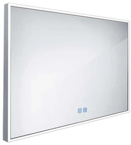 Nimco - Zrcadlo s LED osvětlením, 100x70 cm, dotykový senzor, hliník ZP 13004VX
