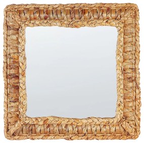 Nástěnné zrcadlo z vodního gyacintu 52 x 52 cm přírodní LANGLI Beliani
