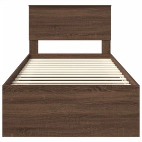 Rám postele s čelo Hnědý dub 75 x 190 cm Kompozitní dřevo 3407946