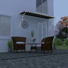 Zatahovací markýza s LED světlem 300 x 150 cm antracitová 145918