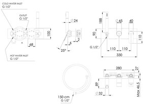 Bílá podomítková sprchová baterie (2 výstupy) Spy – Sapho