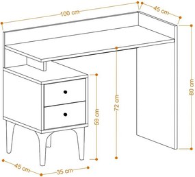 Pracovní stůl Puuk Oak