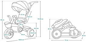 Lionelo - Dětská tříkolka TRIS šedá