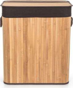 Koš na prádlo G21 105 l s rozdělovačem, bambusový s hnědým košem  [63555161]