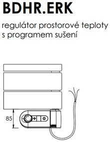 ELVL Bitherm elektrický radiátor BDHR.ERK s horizontálním regulátorem 450 x 1798 mm, bílý