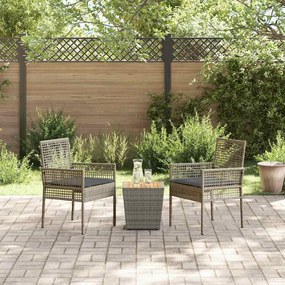 Zahradní bistro set 3 ks Šedá polyratan 3334961