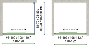 Novoterm Jednokřídlé posuvné sprchové dveře NV-Solid DS CHR 130, chrom/transparent - bez vaničky