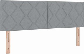 Postel s boxspringem s čelo Světle šedá 160 x 200 cm textil 3338776