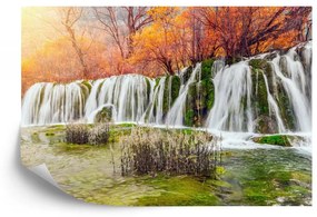Fototapeta Podzimní Vodopád Omyvatelný vlies 312x219