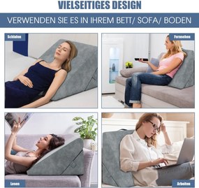 Costway Bed Wedge Polštář Nastavitelný Memory Foam Polštář naklápěcí Klínový